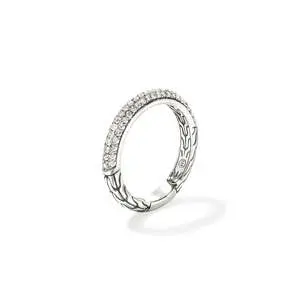 John Hardy Essential Diamond Band Ring - Sterling Silver