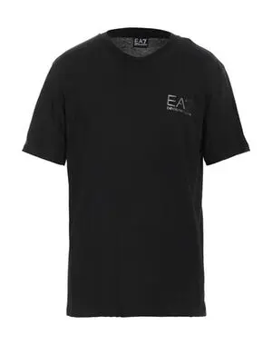 EA7 Man T-shirt Charcoal Size M Cotton Black