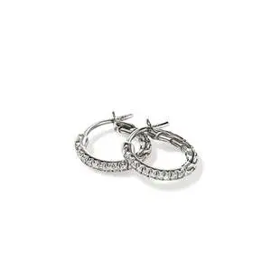 John Hardy Essential Pavé Hoop Earrings - Sterling Silver
