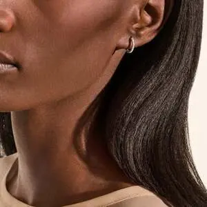 John Hardy Essential Pavé Hoop Earrings - Sterling Silver