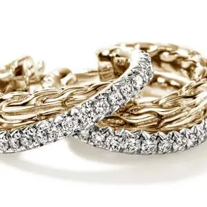 John Hardy Essential Pavé Crossover Hoop Earrings