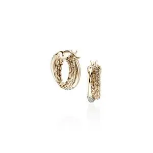 John Hardy Essential Pavé Crossover Hoop Earrings