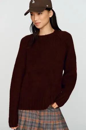 Anthropologie Chunky Crew-neck Sweater - Fig