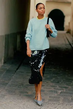 Anthropologie Chunky Crew-neck Sweater - Sky