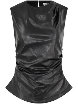 Simkhai Wynter Draped Leather Top