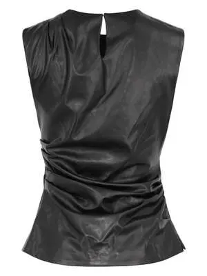 Simkhai Wynter Draped Leather Top