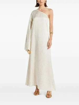 ROTATE BY BIRGER CHRISTENSEN Printed One-shoulder Maxi Dress