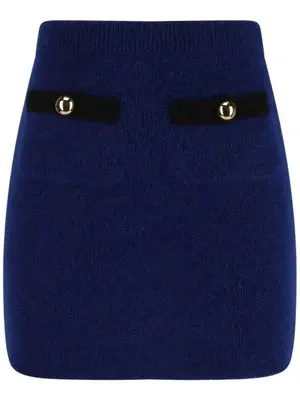 Alessandra Rich Alpaca Wool-blend Mini Skirt - Blue