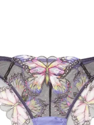 FLEUR DU MAL Butterfly-embroidered Cheeky Briefs