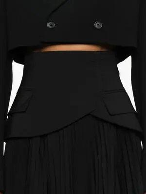 A.W.A.K.E. Mode Pleated Asymmetric Maxi Skirt