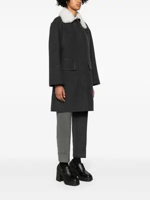 Thom Browne Bal-collar Wool-felt Coat - Grey