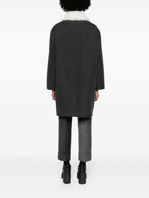 Thom Browne Bal-collar Wool-felt Coat - Grey