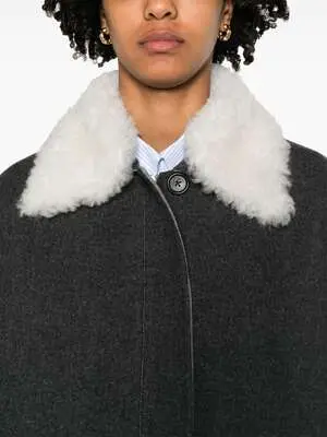 Thom Browne Bal-collar Wool-felt Coat - Grey