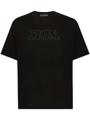 Dolce & Gabbana Logo-embroidered T-shirt - Black