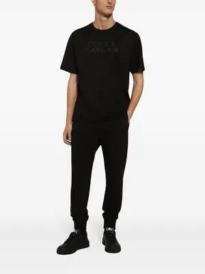 Dolce & Gabbana Logo-embroidered T-shirt - Black