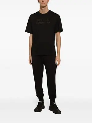 Dolce & Gabbana Logo-embroidered T-shirt - Black