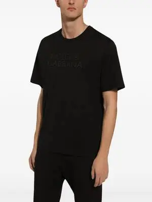 Dolce & Gabbana Logo-embroidered T-shirt - Black
