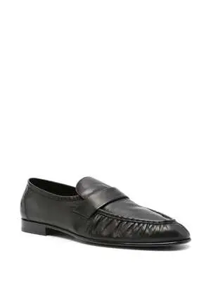 THE ROW Soft Leather Loafers - Black
