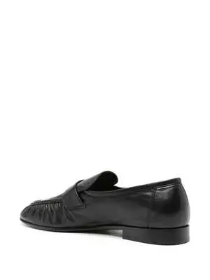 THE ROW Soft Leather Loafers - Black