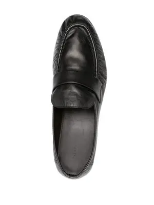 THE ROW Soft Leather Loafers - Black