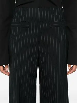 Sandro Chalk-striped Wide-leg Trousers - Black