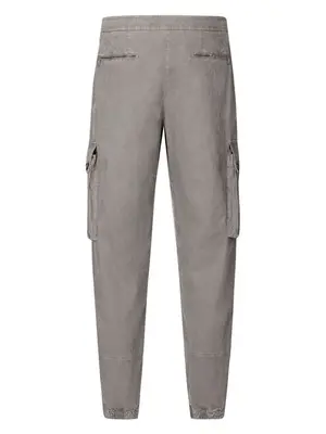 Dolce & Gabbana Cotton Cargo Trousers With Logo Patch - Grey