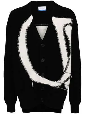 Off-White Wool Cardigan - Black