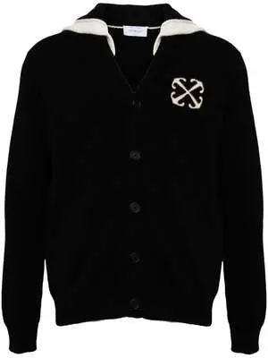 Off-White Wool Cardigan With Logo Detail