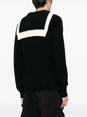 Off-White Wool Cardigan With Logo Detail