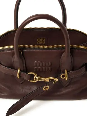 Miu Miu Aventure Leather Shoulder Bag - Brown