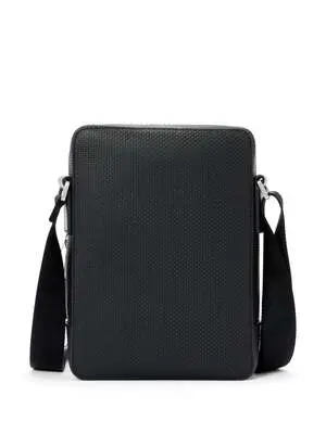 Lacoste Leather Messenger Bag - Black