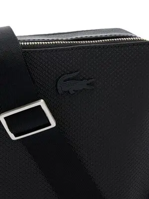 Lacoste Leather Messenger Bag - Black