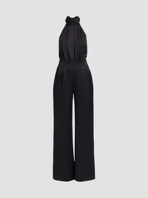 Ramy Brook Tatiana Satin Wide-leg Jumpsuit - Black