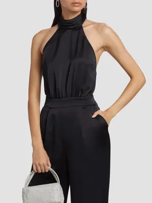 Ramy Brook Tatiana Satin Wide-leg Jumpsuit