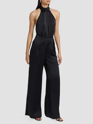 Ramy Brook Tatiana Satin Wide-leg Jumpsuit