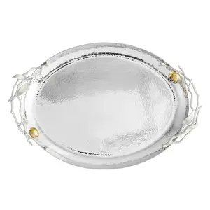 Michael Aram Pomegranate And Gold Tone Oval Tray
