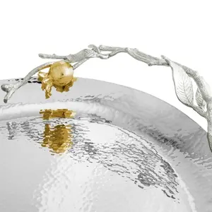 Michael Aram Pomegranate And Gold Tone Oval Tray