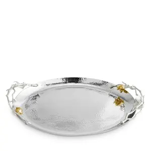 Michael Aram Pomegranate And Gold Tone Oval Tray