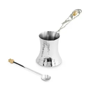 Michael Aram Pomegranate And Gold Tone Coffee Pot With Spoon - Silver