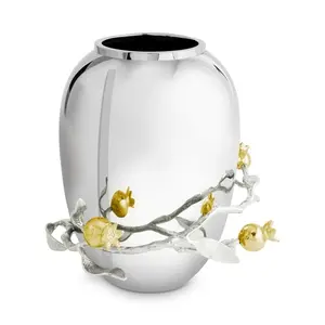 Michael Aram Pomegranate And Gold Medium Vase - Silver