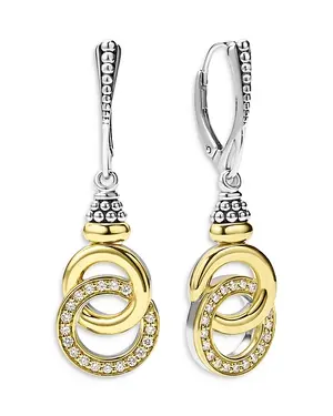 Lagos 18k Yellow Gold & Sterling Silver Diamond Drop Earrings - Gold/silver