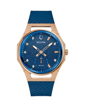 Bulova Marc Anthony Luxury Curv Dress Watch - Blue/blue