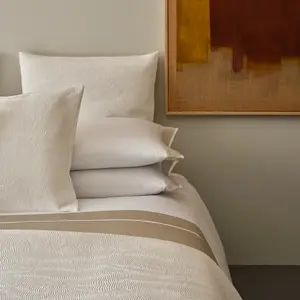 Frette Luxury Cloud Cotton & Silk Bedspread, Queen Exclusive - Milk