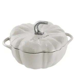 STAUB Cast Iron 3.5 Qt. Pumpkin Cocotte - White Truffle