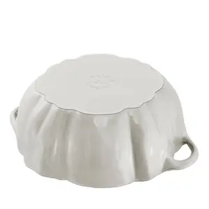 STAUB Cast Iron 3.5 Qt. Pumpkin Cocotte - White Truffle