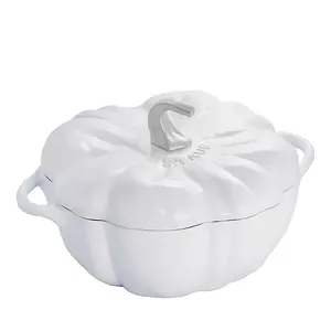 STAUB Cast Iron 3.5 Qt. Pumpkin Cocotte - White