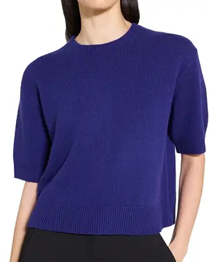 Theory Theory Cashmere Cropped Sweater Pigment Blue