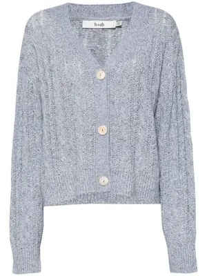 B+AB Cable Knit Cardigan - Blue