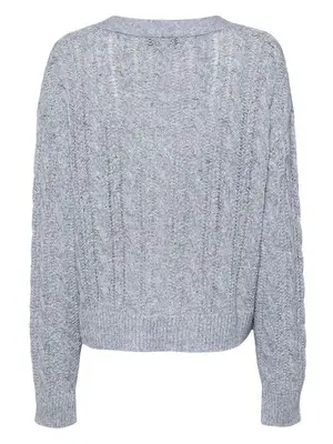 B+AB Cable Knit Cardigan - Blue