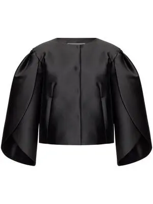 Alberta Ferretti Petal-sleeve Mikado Jacket - Black